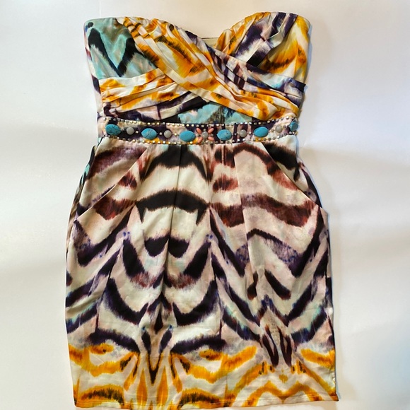 Lipsy | Dresses | Silky Colorful Party Dress | Poshmark